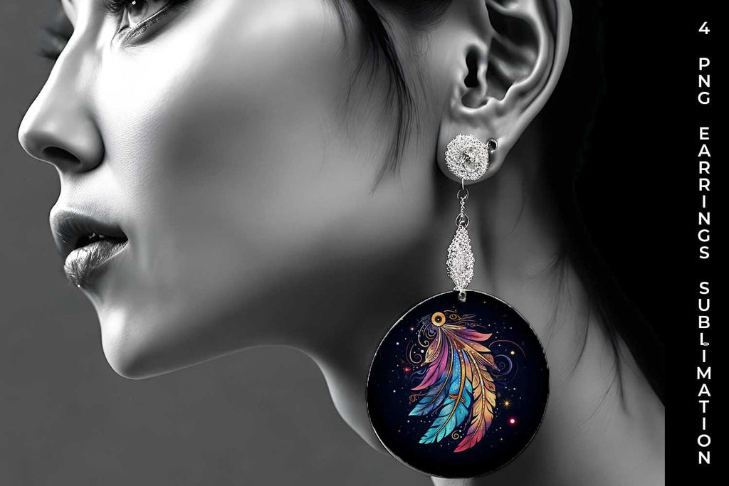 Cosmic Feather Tribe - Earrings Sublimation Bundle - So Fontsy