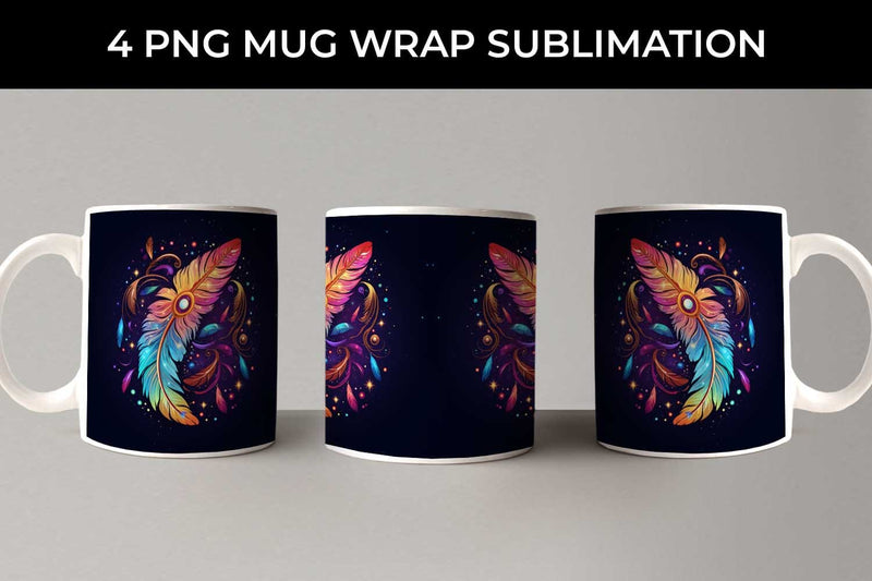 Cosmic Feather Tribe - Mug Wrap Sublimation Bundle - So Fontsy