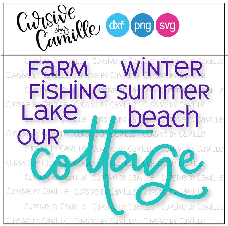 Cottage bundle Hand Lettered SVG Cut File Great for signage (Copy) - So ...