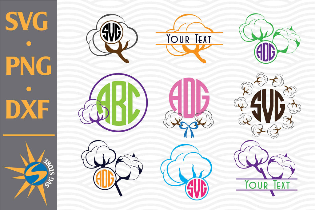 Cotton Monogram SVG, PNG, DXF Digital Files Include - So Fontsy