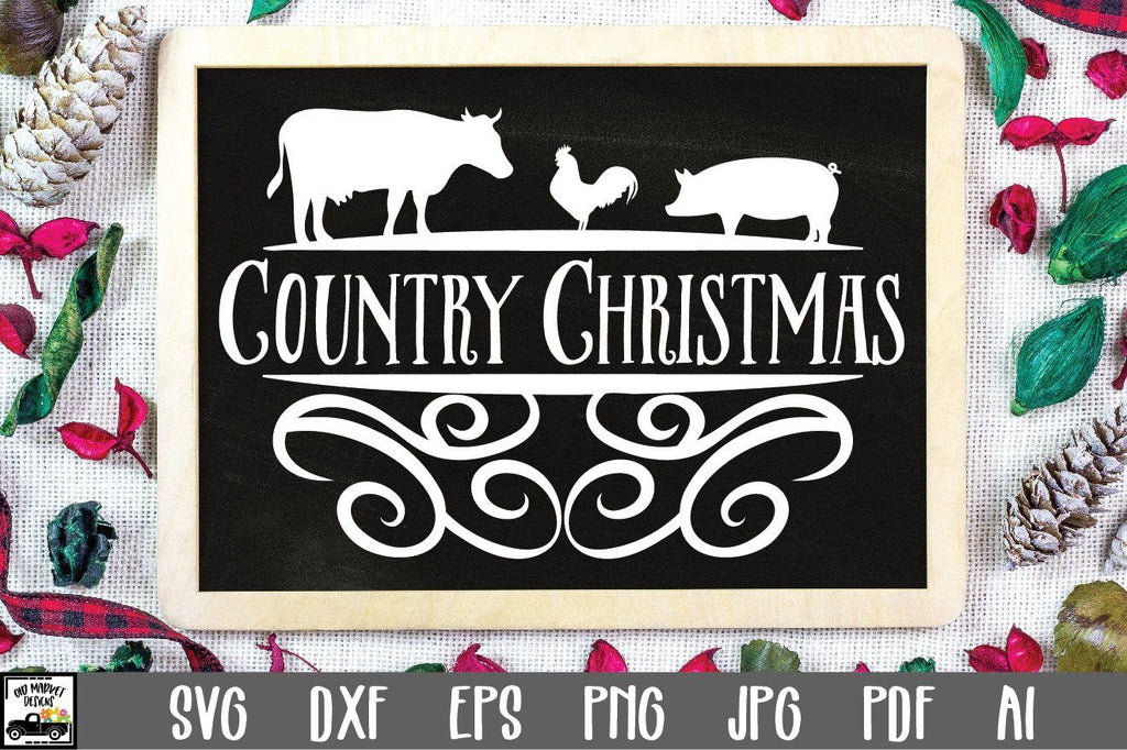 Country Christmas SVG Cut File - Christmas SVG - So Fontsy