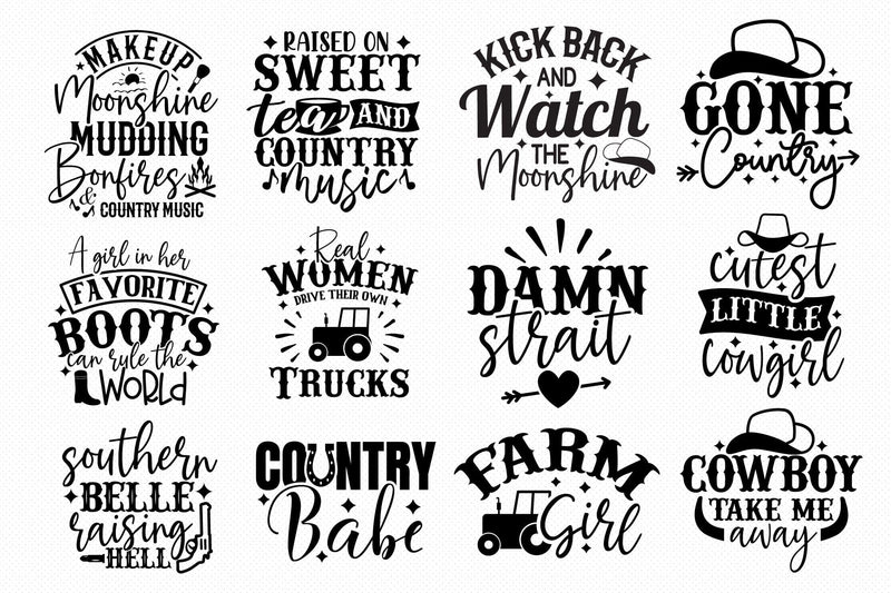 Country Girl SVG Bundle | 25 Designs - So Fontsy