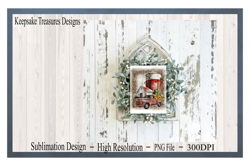 Country Living, Red Farm Barn, Rustic Silo, PNG, Sublimation Design ...