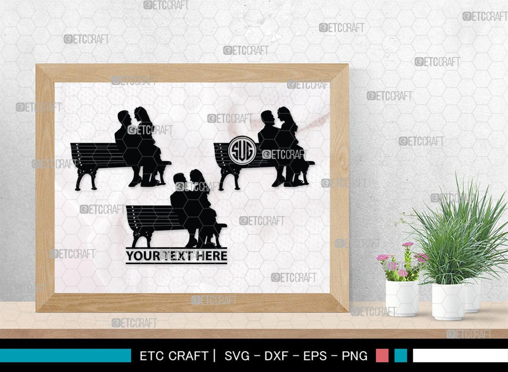 Couple On A Bench Silhouette, Couple On A Bench SVG, Bench Svg, Couple ...