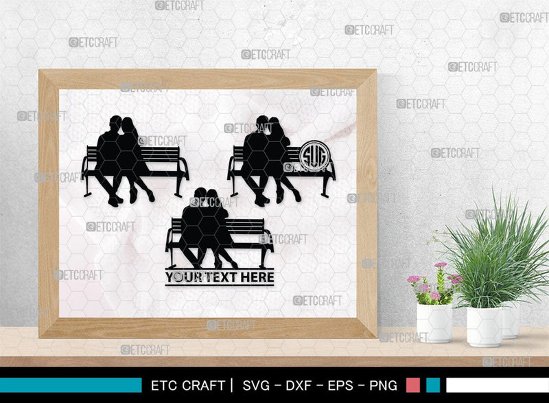 Couple On A Bench Silhouette, Couple On A Bench SVG, Bench Svg, Couple ...