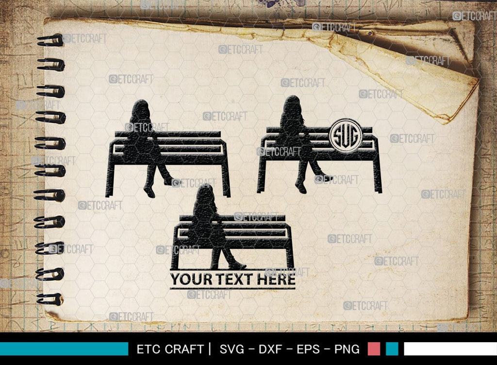 Couple On A Bench Silhouette, Couple On A Bench SVG, Bench Svg, Couple ...