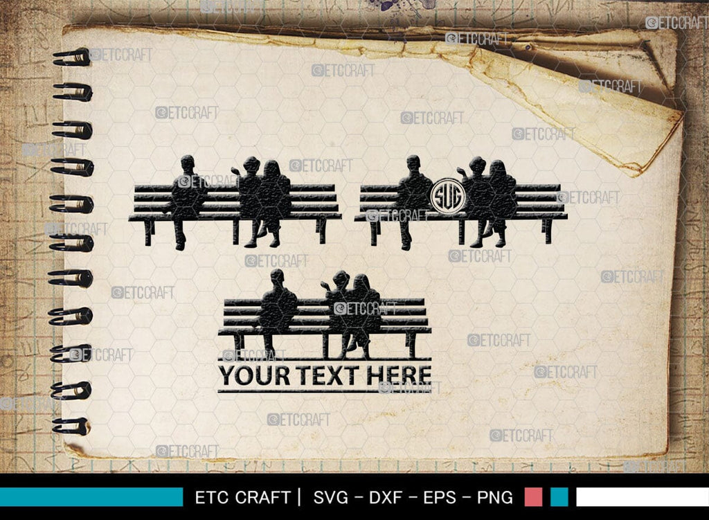 Couple On A Bench Silhouette, Couple On A Bench SVG, Bench Svg, Couple ...