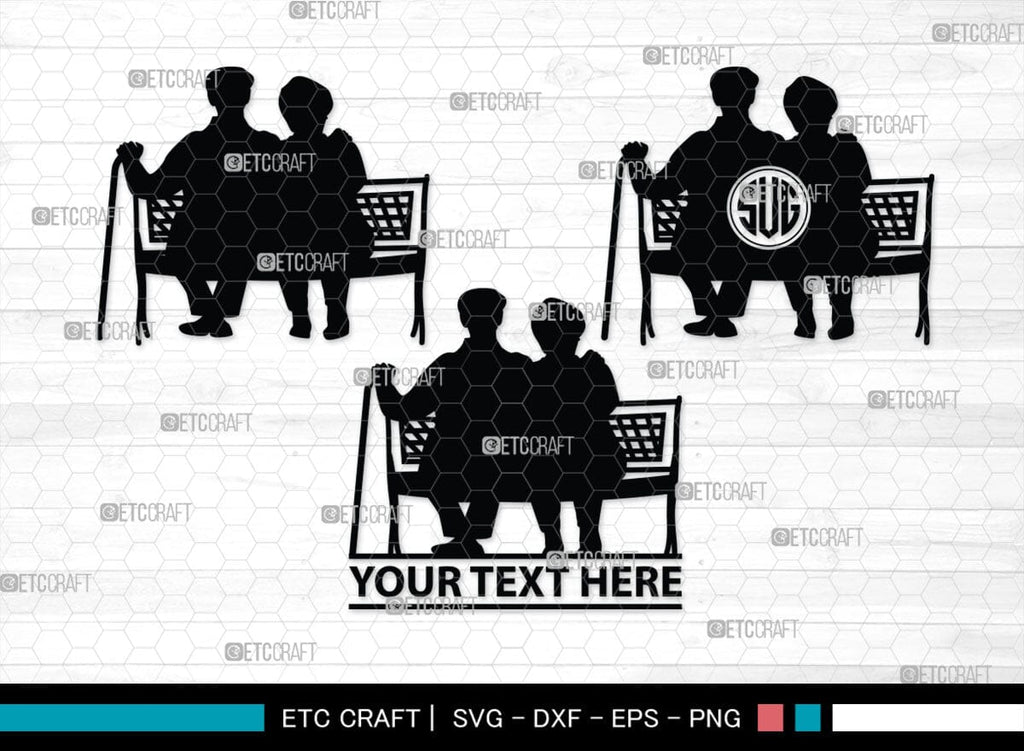 Couple On A Bench Silhouette, Couple On A Bench SVG, Bench Svg, Couple ...