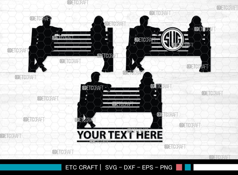 Couple On A Bench Silhouette, Couple On A Bench SVG, Bench Svg, Couple ...