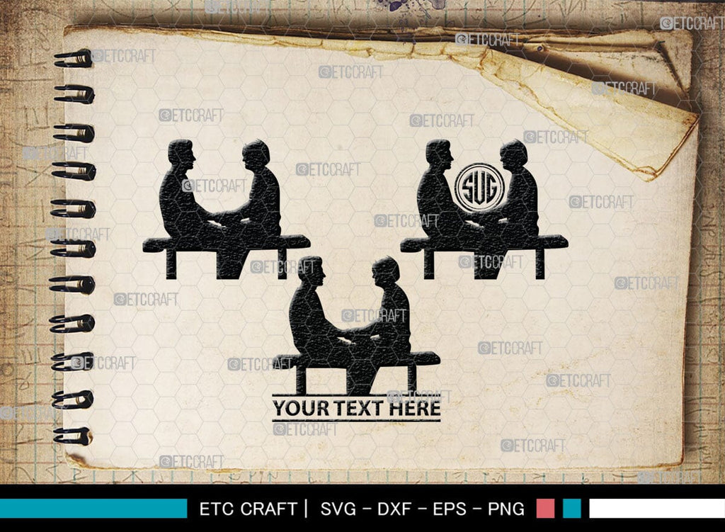 Couple On A Bench Silhouette, Couple On A Bench SVG, Bench Svg, Couple ...