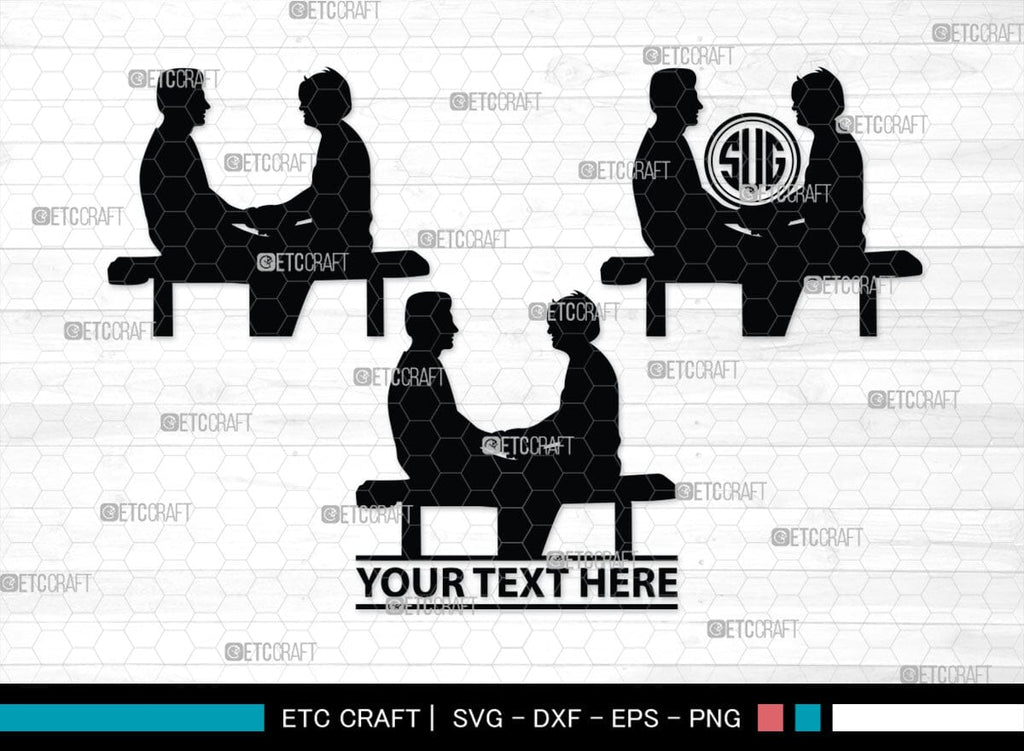 Couple On A Bench Silhouette, Couple On A Bench SVG, Bench Svg, Couple ...
