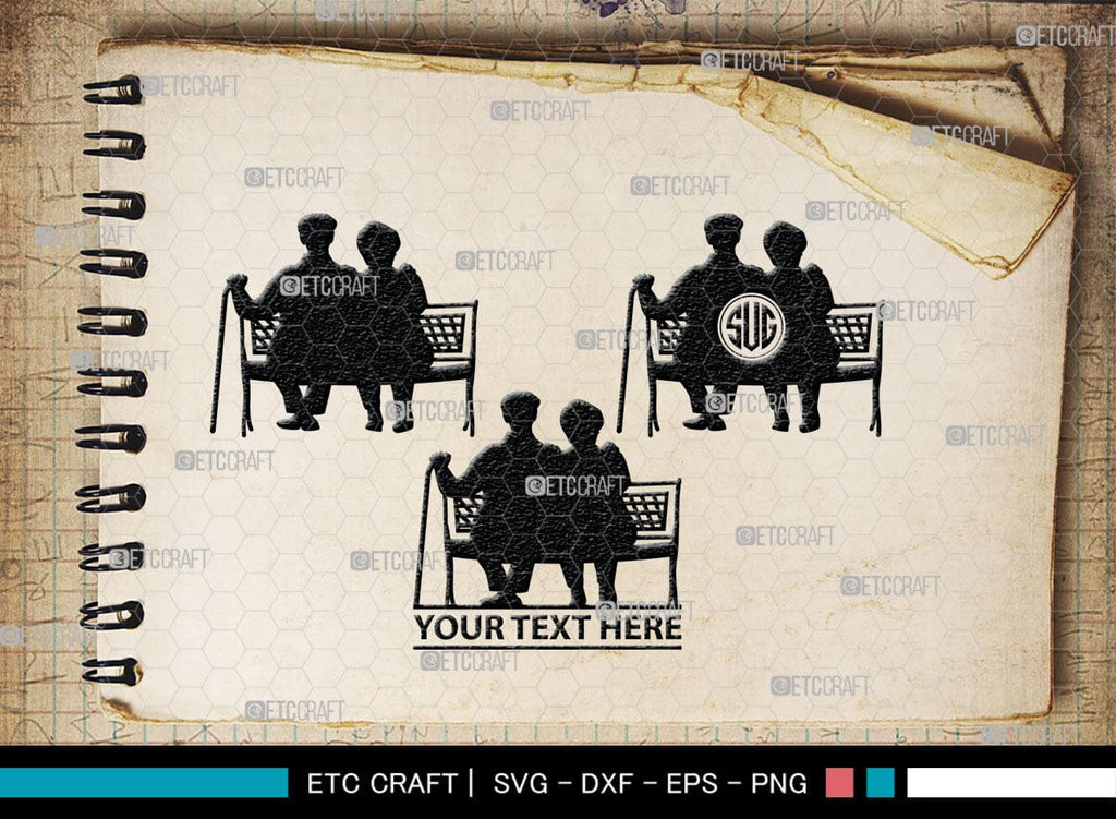 Couple On A Bench Silhouette, Couple On A Bench SVG, Bench Svg, Couple ...