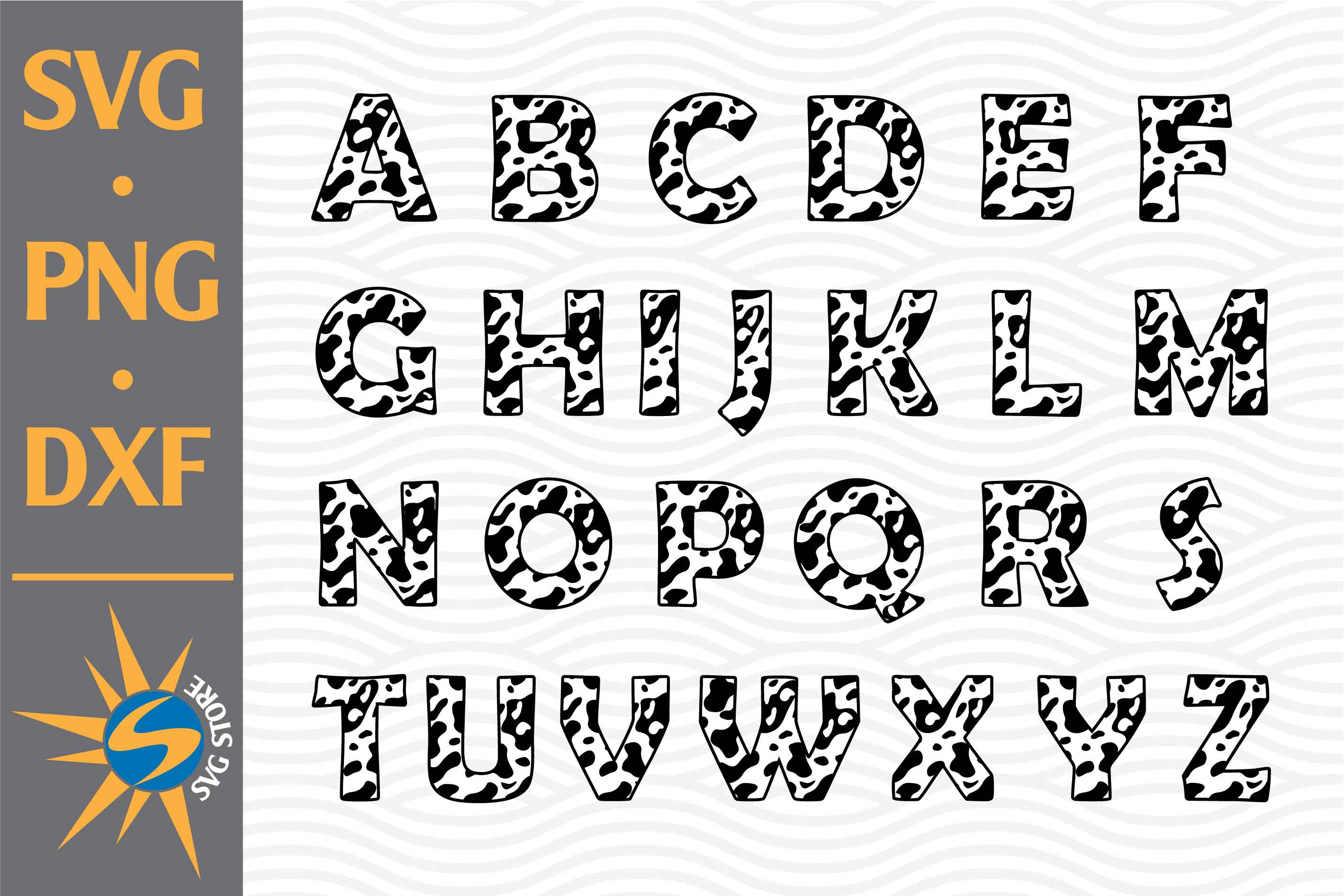 Cow Alphabet SVG, PNG, DXF Digital Files Include - So Fontsy