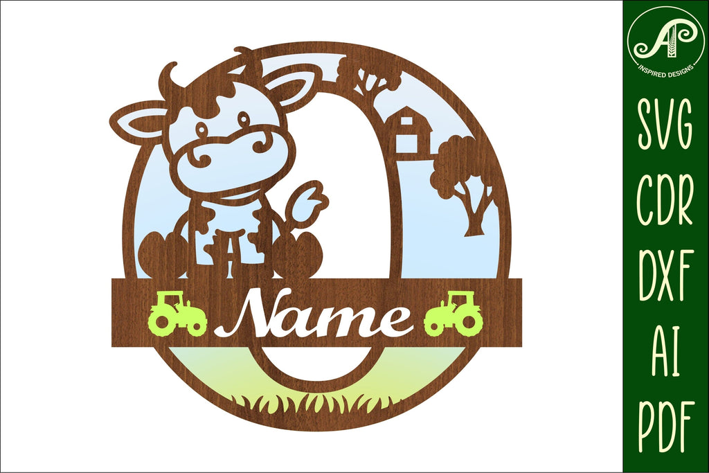 Cow capital monogram letter O SVG cut file - So Fontsy