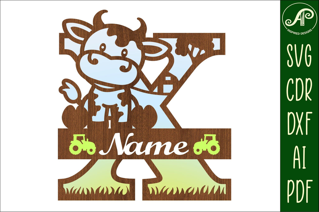 Cow capital monogram letter X SVG cut file - So Fontsy