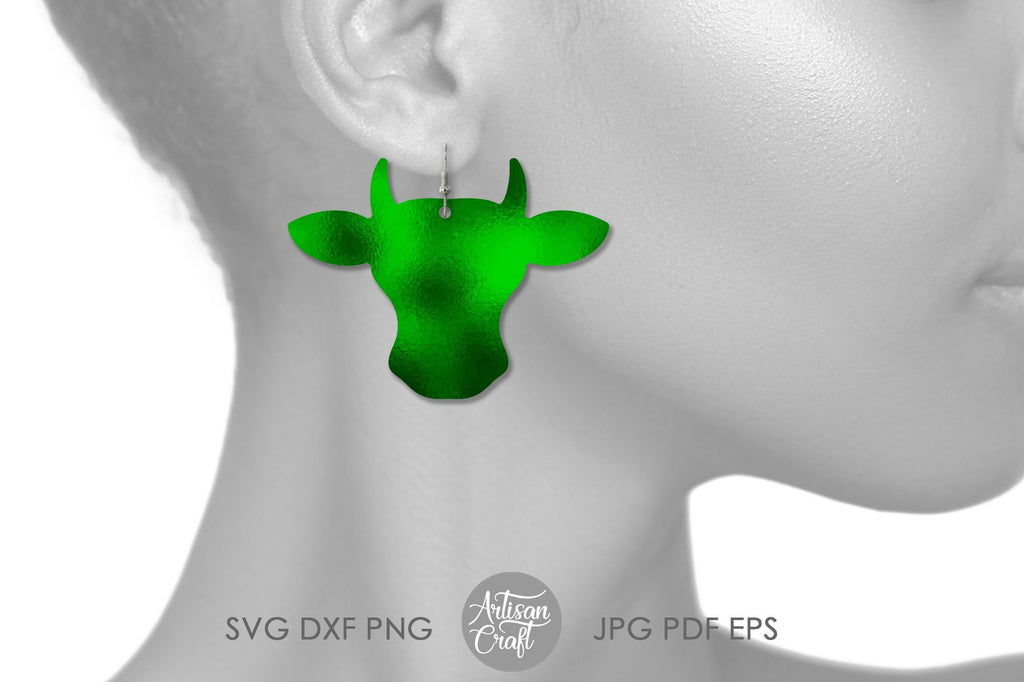 Cow earrings SVG, cut file, cow head, cow face | So Fontsy