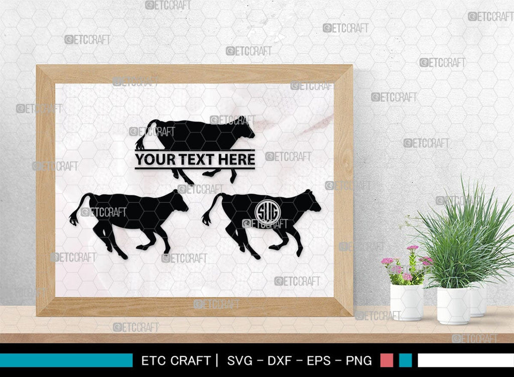 Cow Monogram, Cow Silhouette, Cow SVG, Ox Svg, Cattle Svg, Animal Svg ...
