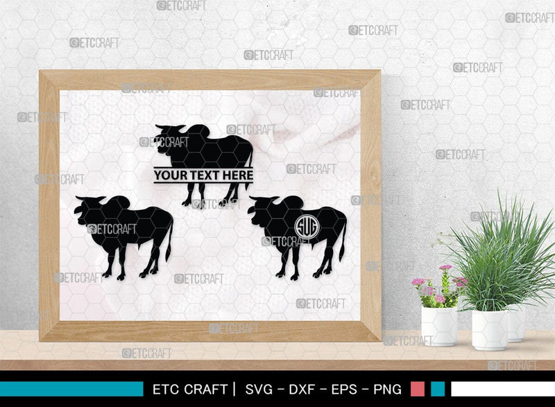 Cow Monogram, Cow Silhouette, Cow SVG, Ox Svg, Cattle Svg, Animal Svg ...