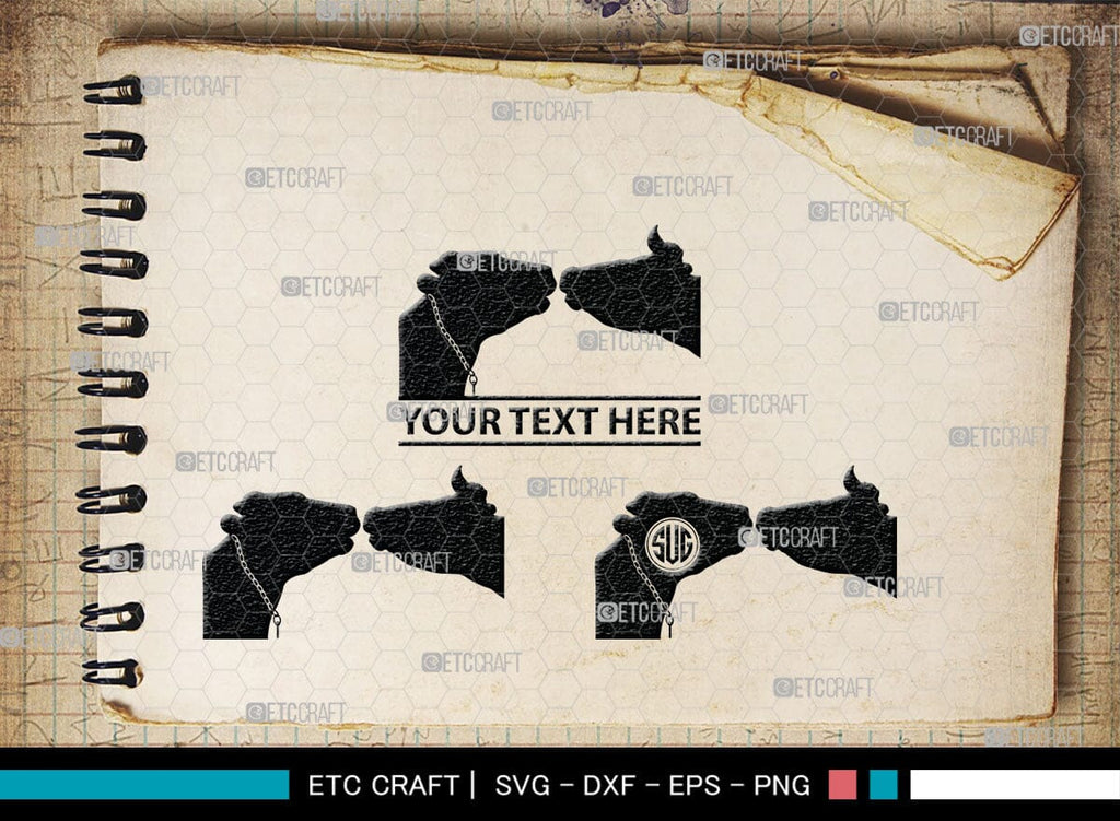 Cow Monogram, Cow Silhouette, Cow SVG, Ox Svg, Cattle Svg, Animal Svg ...