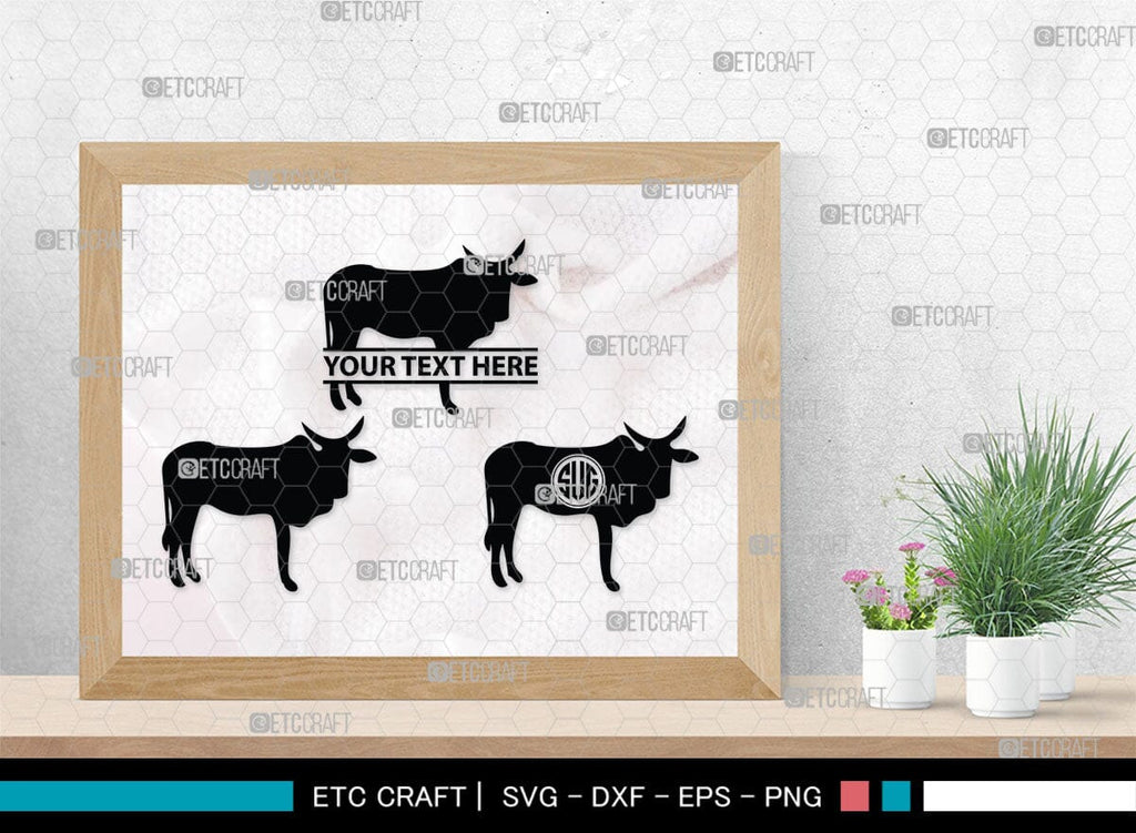 Cow Monogram, Cow Silhouette, Cow SVG, Ox Svg, Cattle Svg, Animal Svg ...
