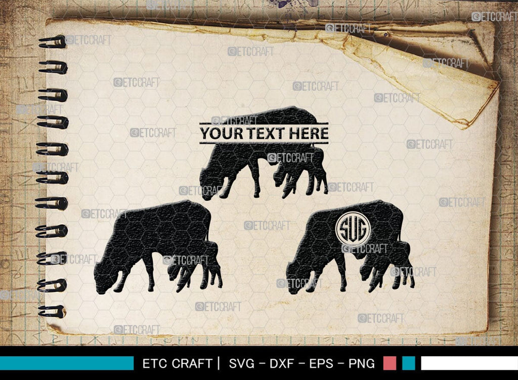 Cow Monogram, Cow Silhouette, Cow SVG, Ox Svg, Cattle Svg, Animal Svg ...