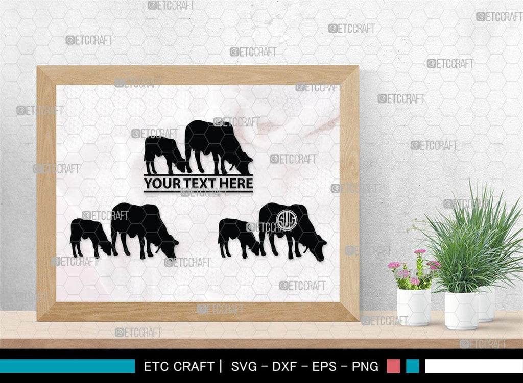 Cow Monogram, Cow Silhouette, Cow SVG, Ox Svg, Cattle Svg, Animal Svg ...