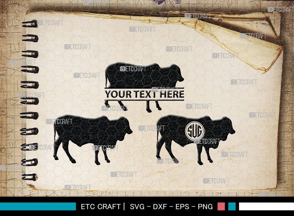 Cow Monogram, Cow Silhouette, Cow SVG, Ox Svg, Cattle Svg, Animal Svg ...