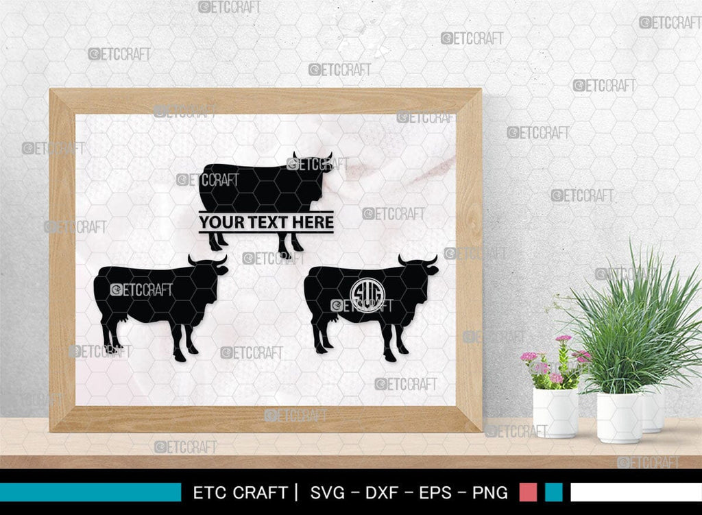 Cow Monogram, Cow Silhouette, Cow SVG, Ox Svg, Cattle Svg, Animal Svg ...