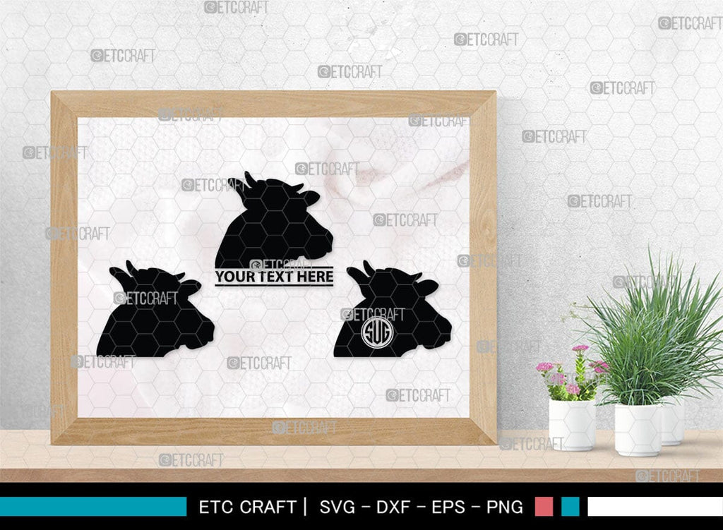 Cow Monogram, Cow Silhouette, Cow SVG, Ox Svg, Cattle Svg, Animal Svg ...