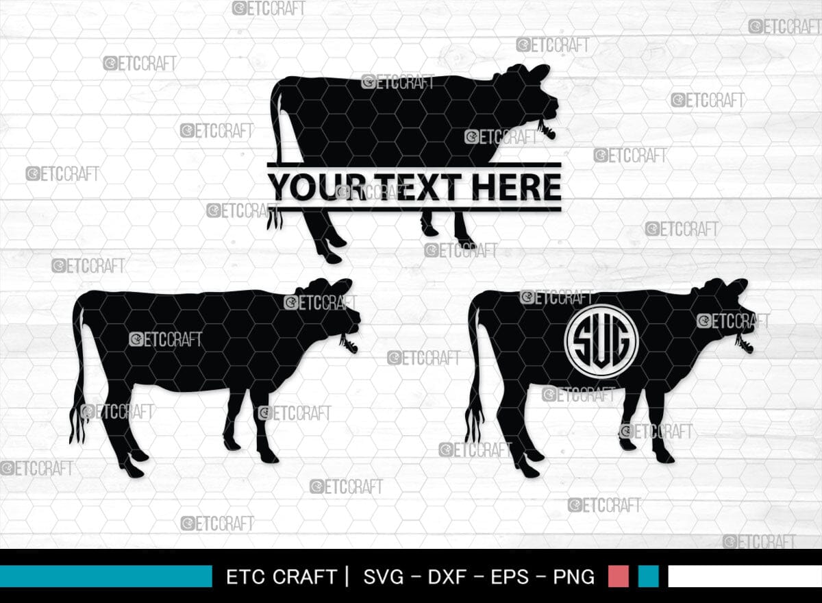 Cow Monogram, Cow Silhouette, Cow SVG, Ox Svg, Cattle Svg, Animal Svg ...