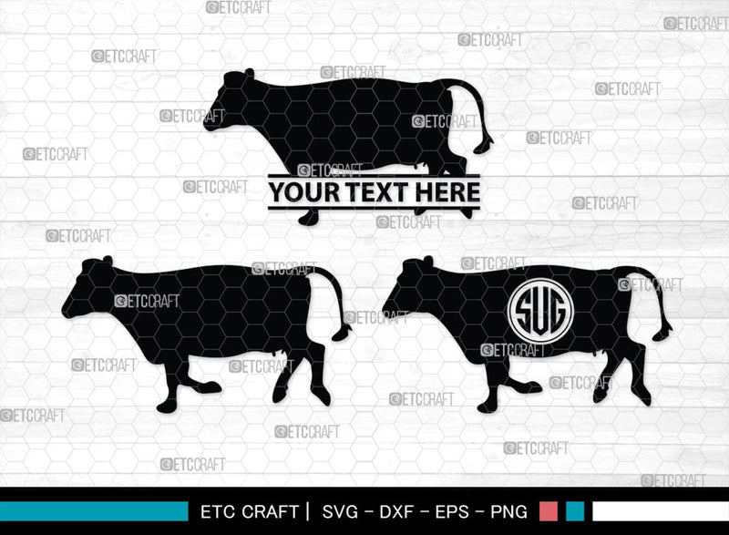 Cow Monogram, Cow Silhouette, Cow SVG, Ox Svg, Cattle Svg, Animal Svg ...