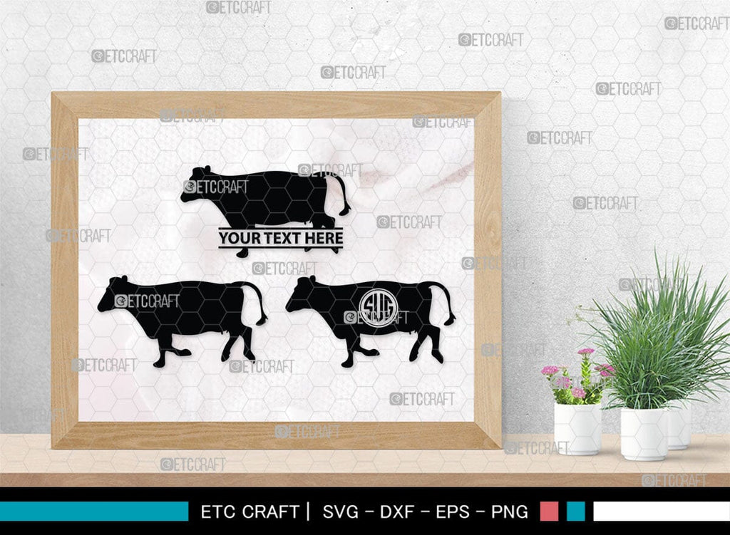 Cow Monogram, Cow Silhouette, Cow SVG, Ox Svg, Cattle Svg, Animal Svg ...