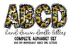 Cow & Sunflowers Doodle Letters Alphabet Set - So Fontsy