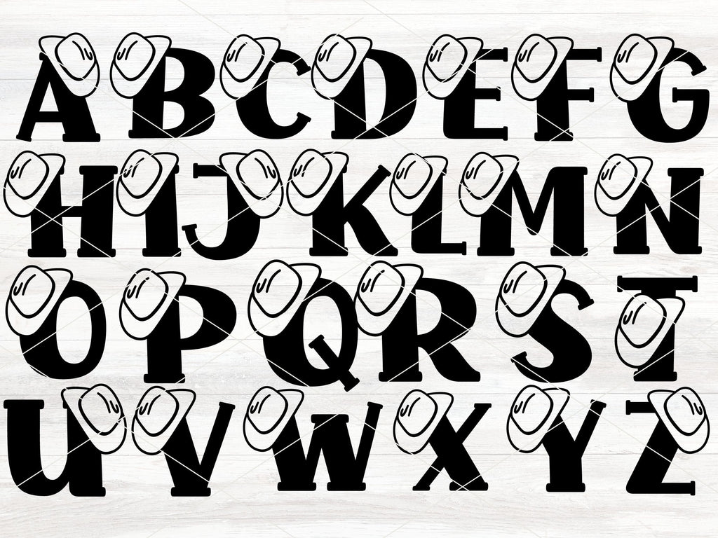 Cowboy Alphabet SVG for Cricut or Silhouette - So Fontsy