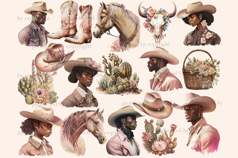 Cowgirl Clipart | Western Illustration - So Fontsy