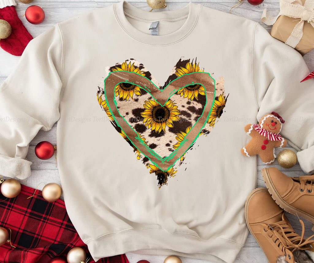 Cowhide Heart Sublimation Design - So Fontsy