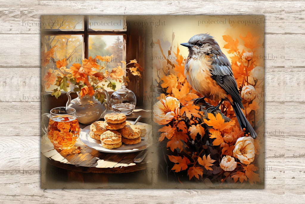 Cozy Autumn Junk Journal Page | Fall Printable Paper - So Fontsy