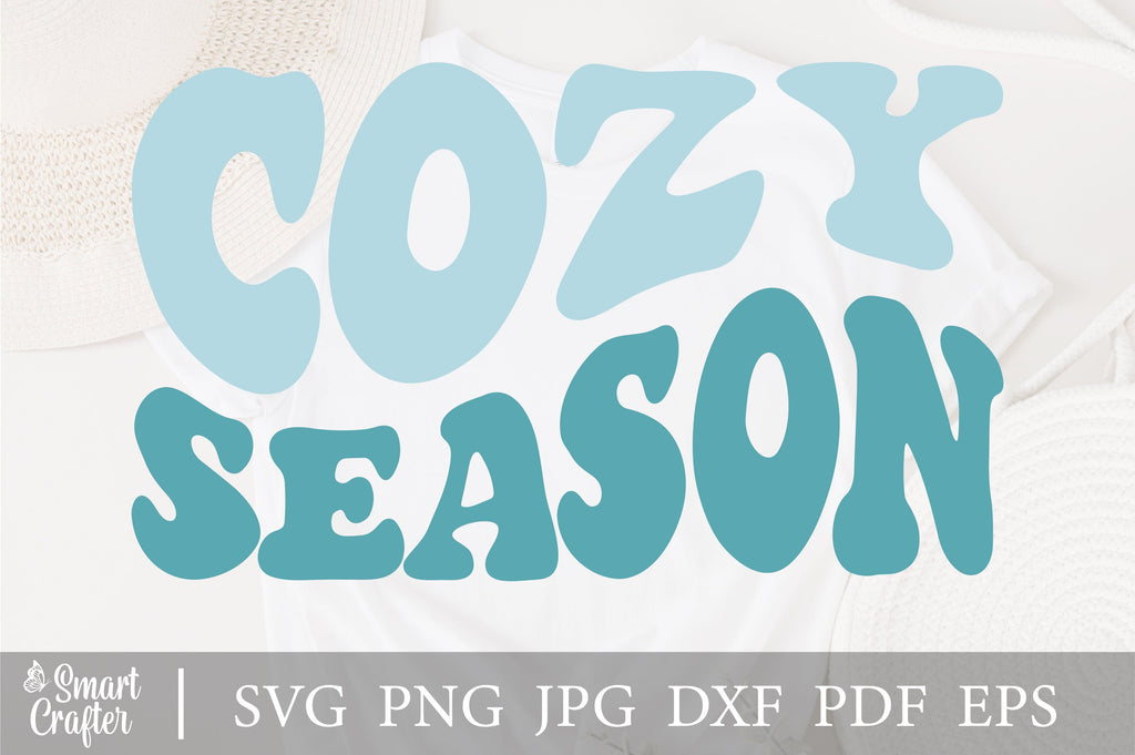 Cozy Season Svg, wavy style Stacked , Autumn Svg, Winter Svg, Fall ...