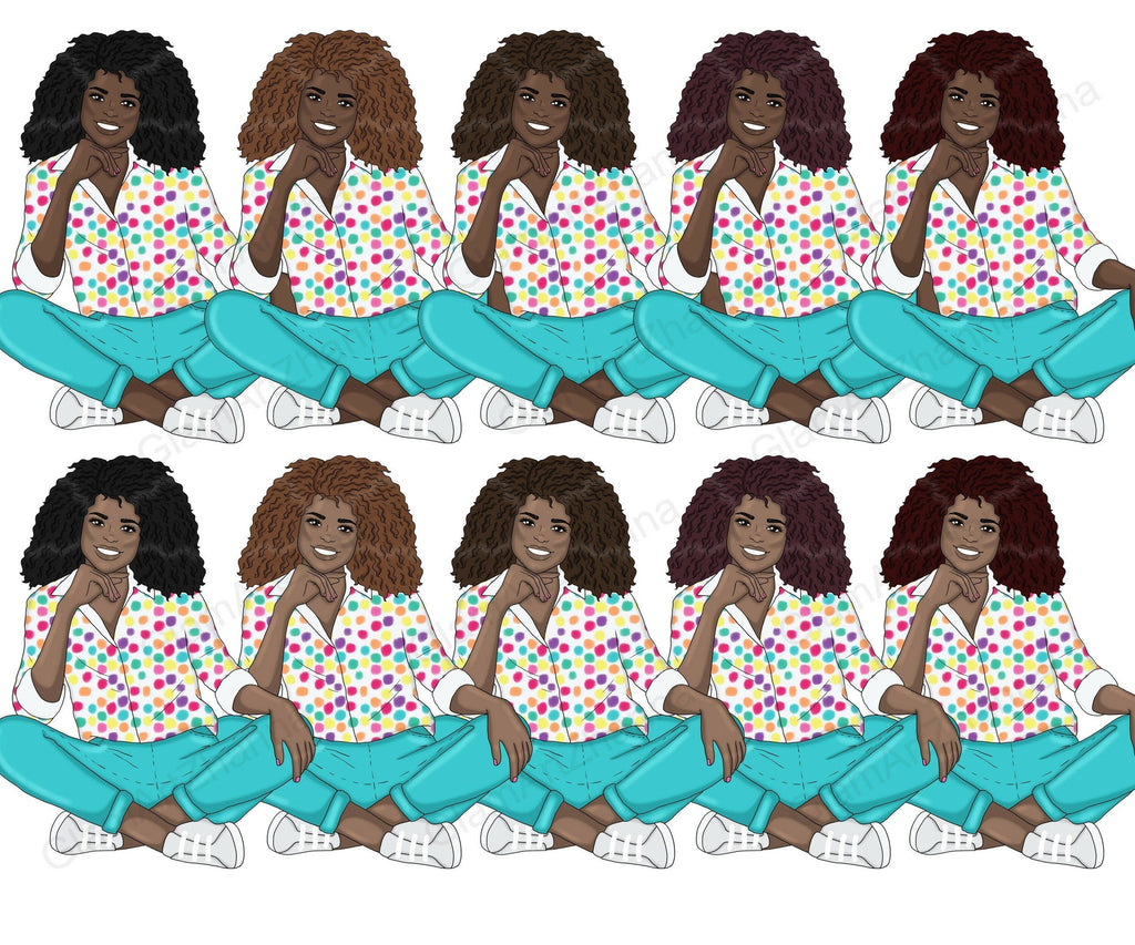 Crafter Girl Clipart Bundle | Craft Woman Illustration - So Fontsy