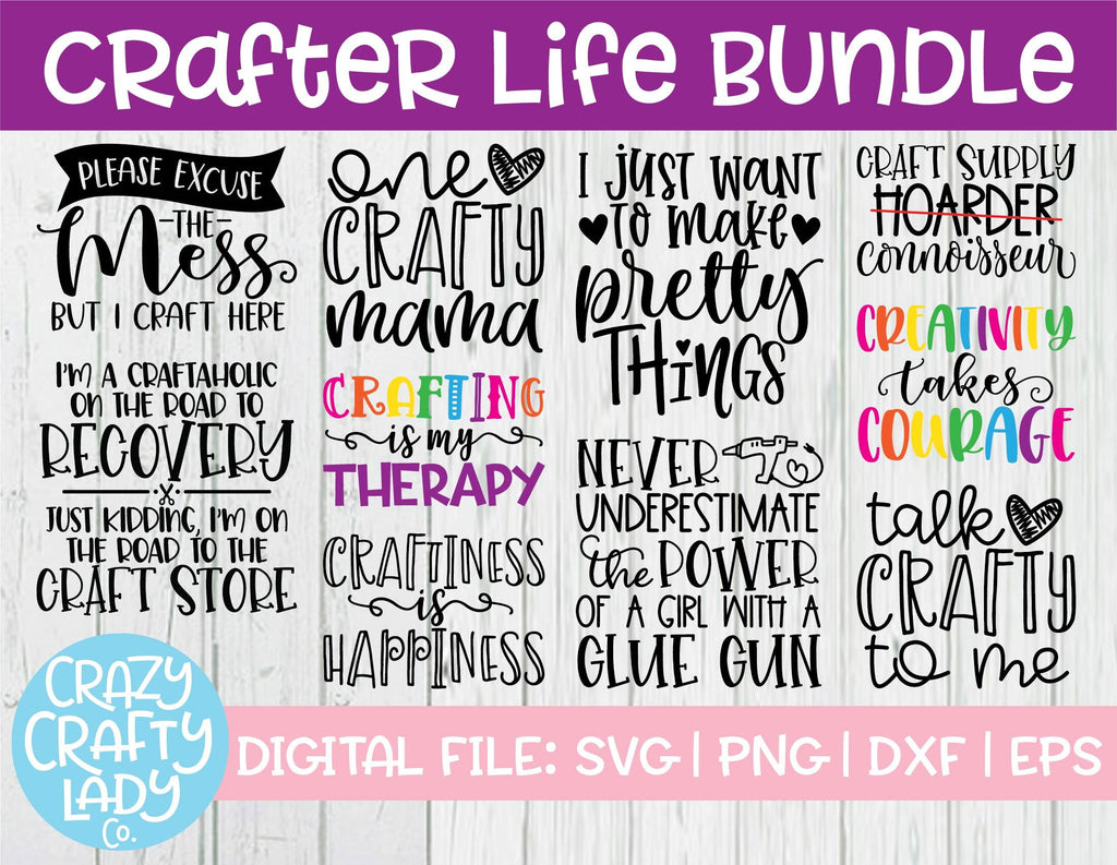 Crafter Life SVG Cut File Bundle - So Fontsy