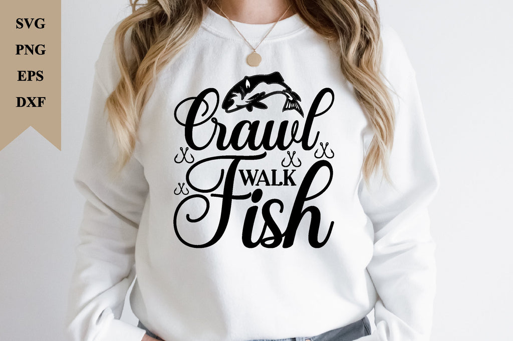 crawl walk fish SVG - So Fontsy