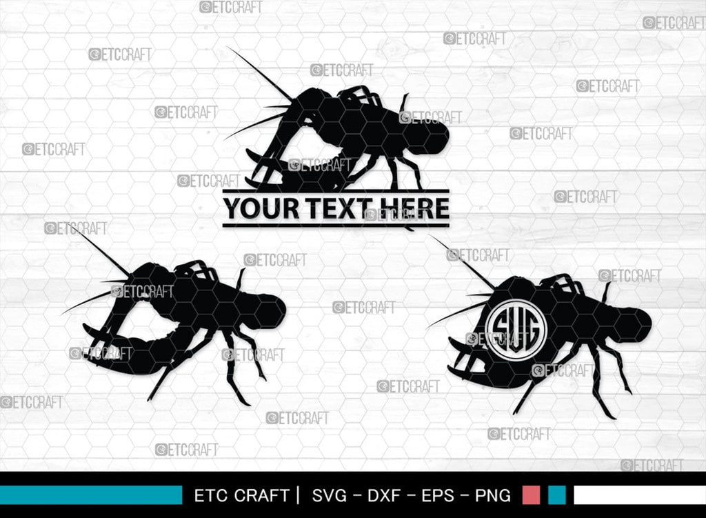 Crayfish Monogram, Crayfish Silhouette, Crayfish SVG, Crawfish Svg ...