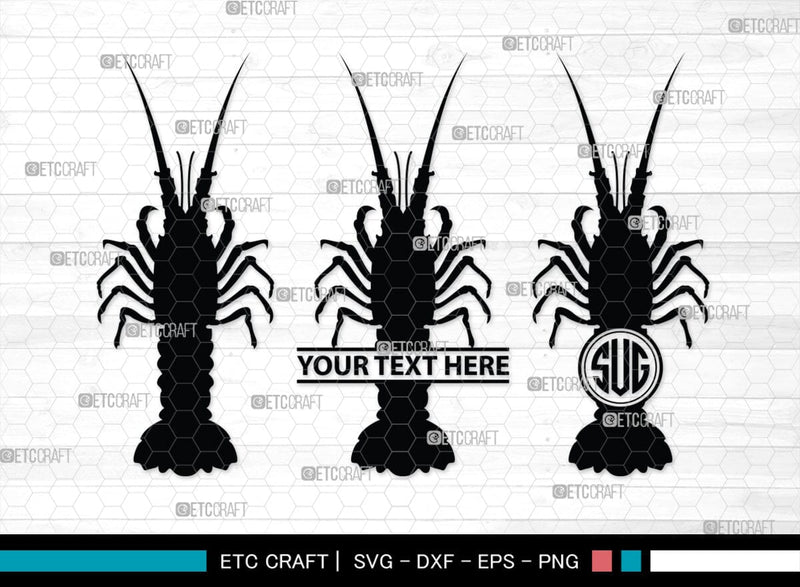 Crayfish Monogram, Crayfish Silhouette, Crayfish SVG, Crawfish Svg ...