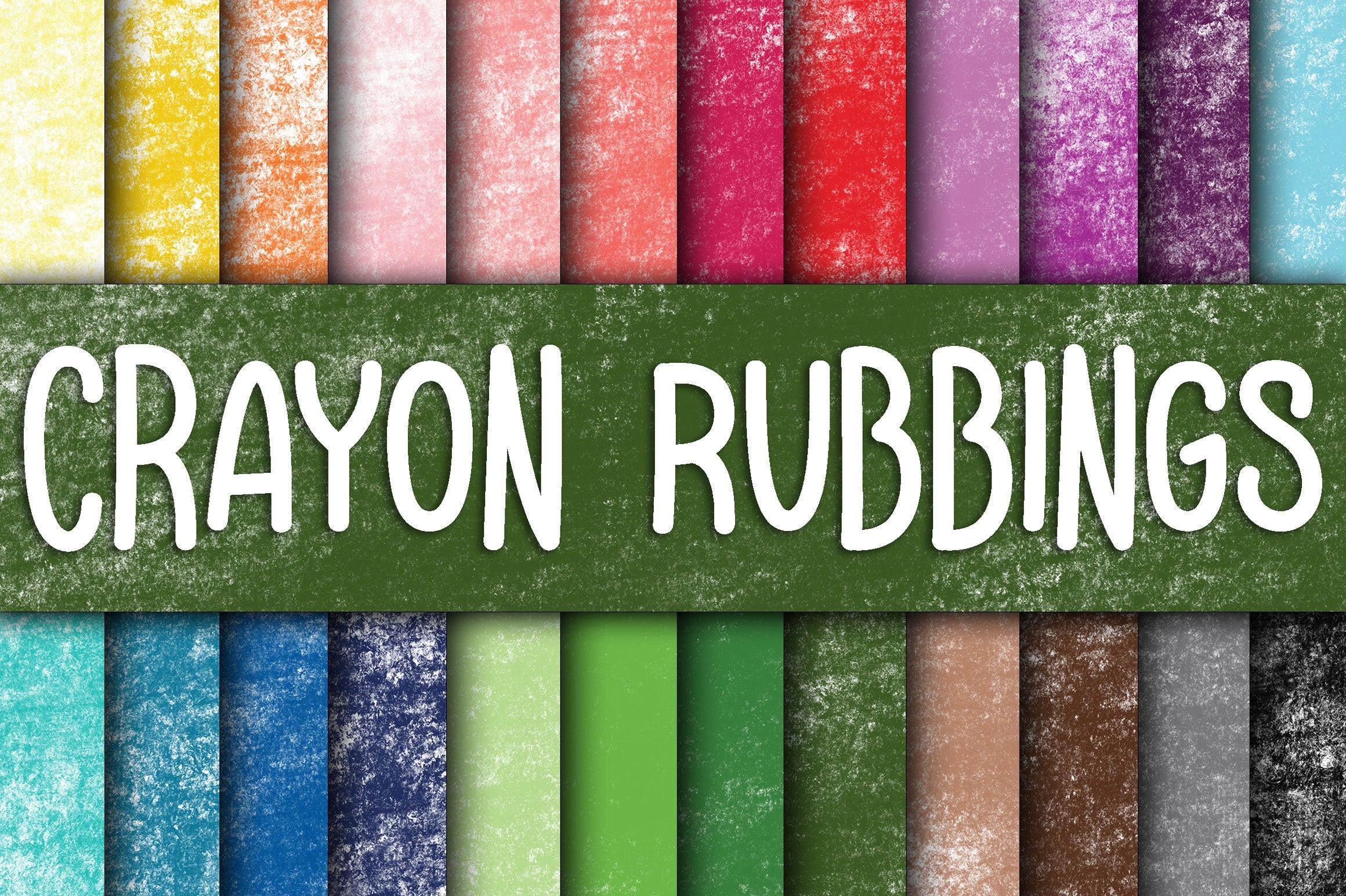 Crayon Rubbings Digital Paper Textures - So Fontsy