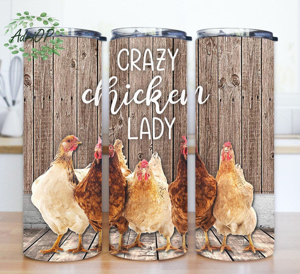 Crazy Chicken Lady 20oz Tumbler Png, Funny Chicken Tumbler Design ...