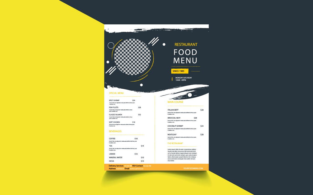 Creative Fast Food Menu Flyer Design - So Fontsy