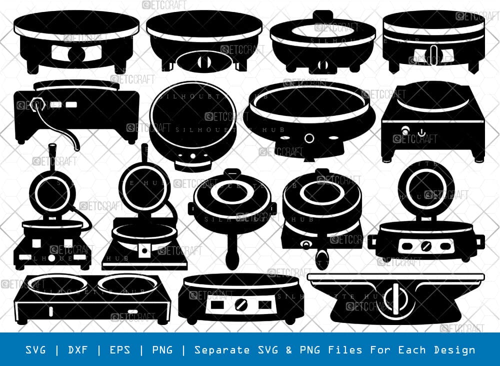 Crepe Maker Silhouette, Crepe Maker SVG, Electric Crepe Maker Svg ...