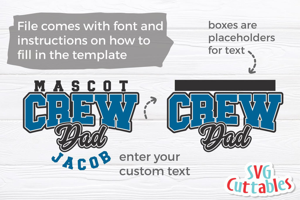 Crew svg - Crew Dad Template 004 - svg - dxf - eps - png - Cut File ...