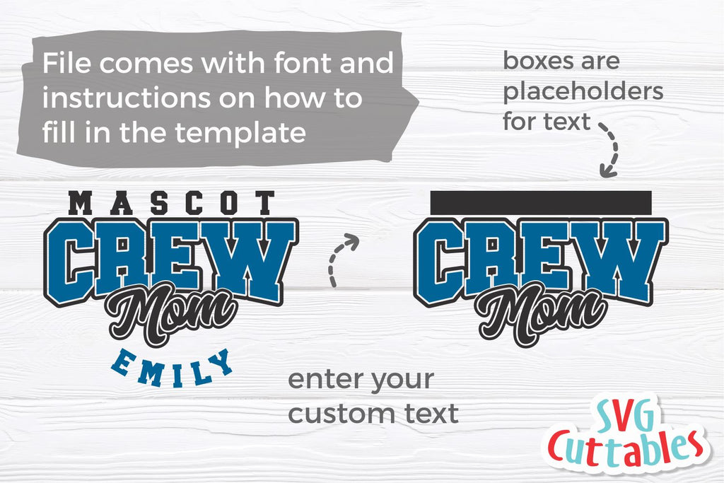 Crew svg - Crew Mom Template 002 - svg - dxf - eps - png - Cut File ...