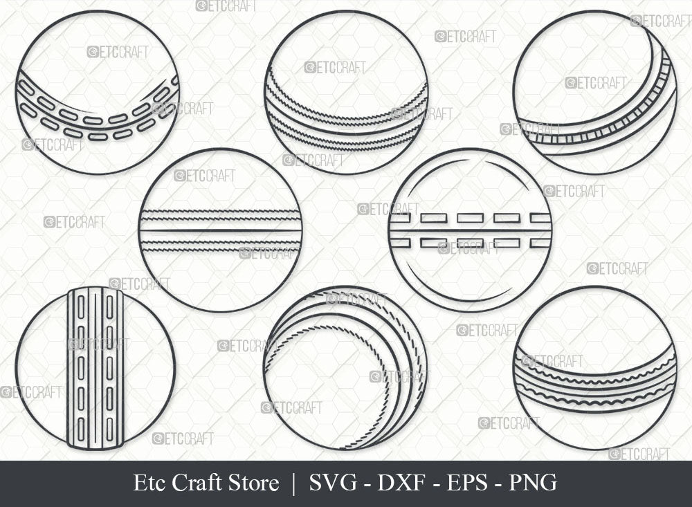 Cricket Ball SVG, Ball Outline, Sports Svg, Cricket Svg, Ball Svg ...